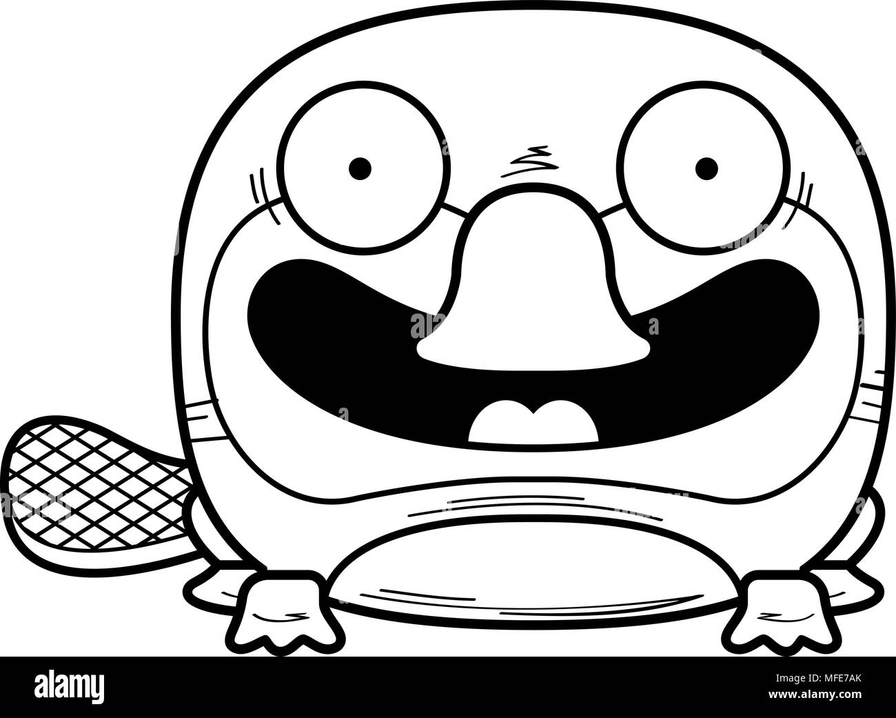 A cartoon illustration of a little platypus happy and smiling Stock ...