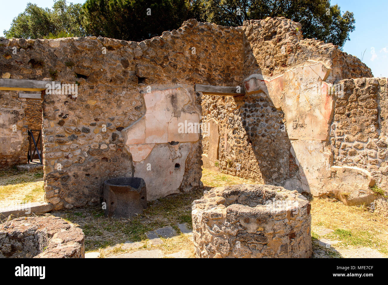 RUins of Pompeii, an ancient Roman town destroyed by the volcano ...