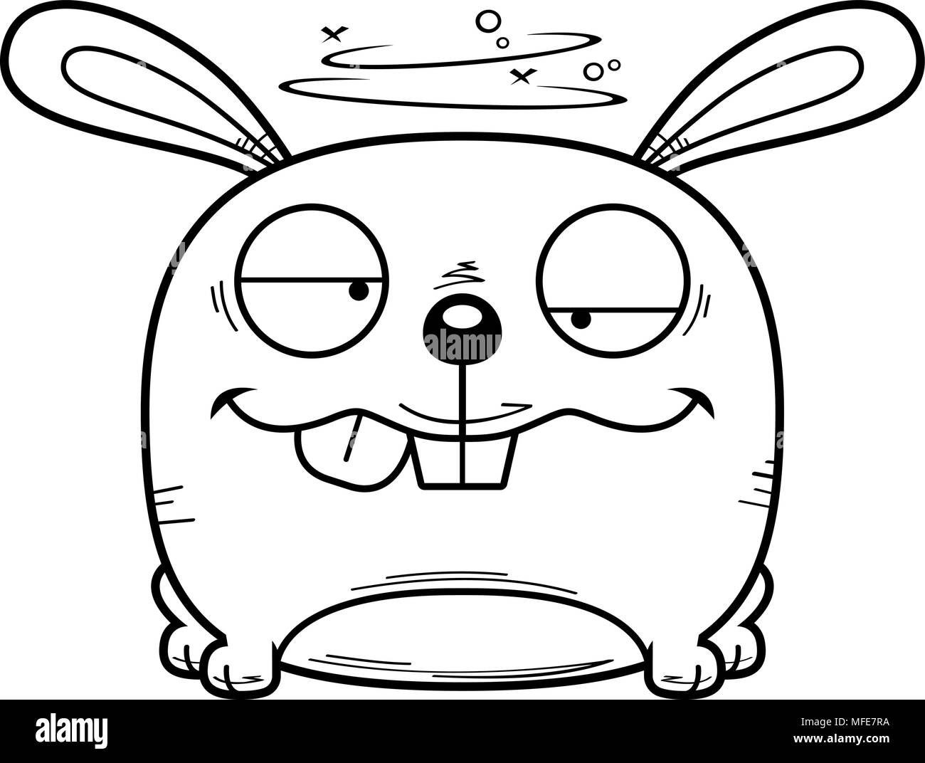 A cartoon illustration of a rabbit looking intoxicated Stock Vector ...