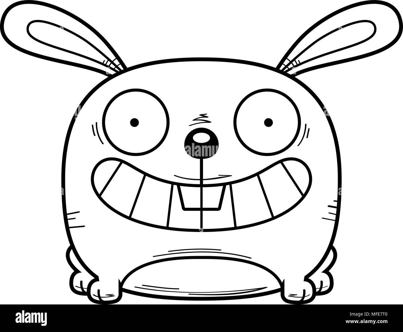 A cartoon illustration of a rabbit looking happy Stock Vector Image ...