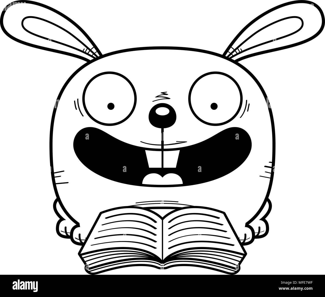 Animal reading book rabbit Stock Vector Images - Alamy