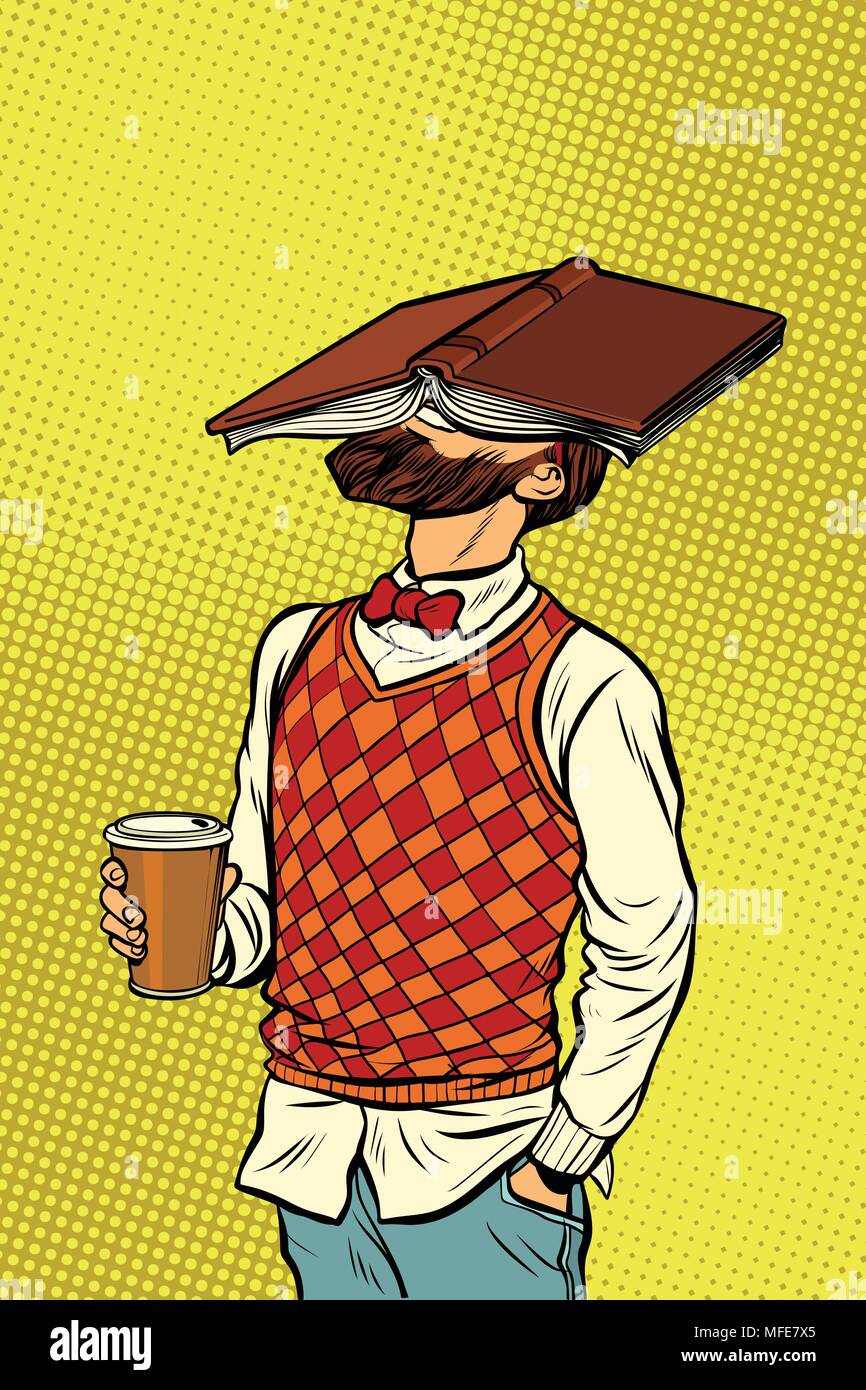 Reading book cup coffee Stock Vector Images - Alamy