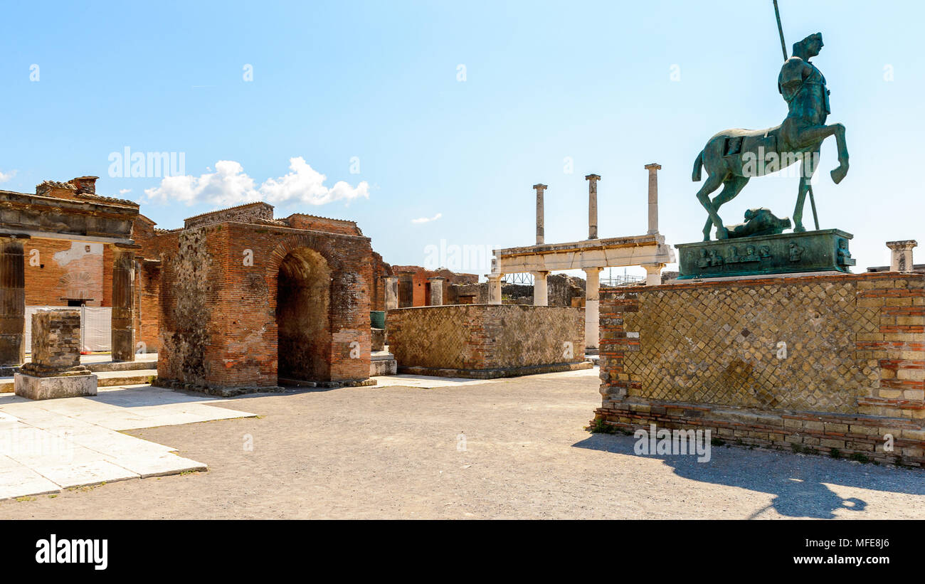 The Forum of Pompeii, an ancient Roman town destroyed by the volcano ...