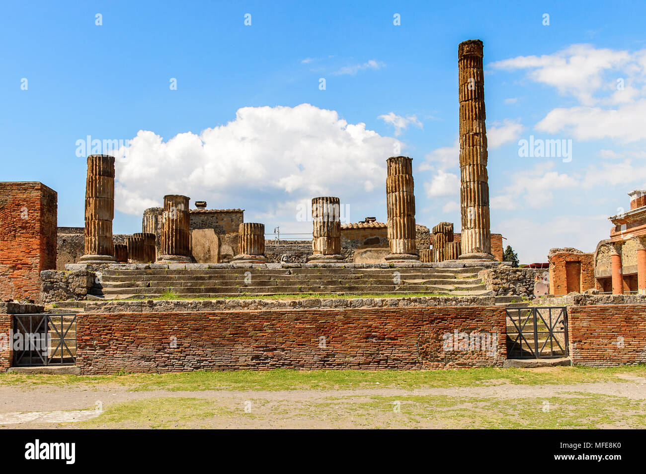 The Forum of Pompeii, an ancient Roman town destroyed by the volcano ...