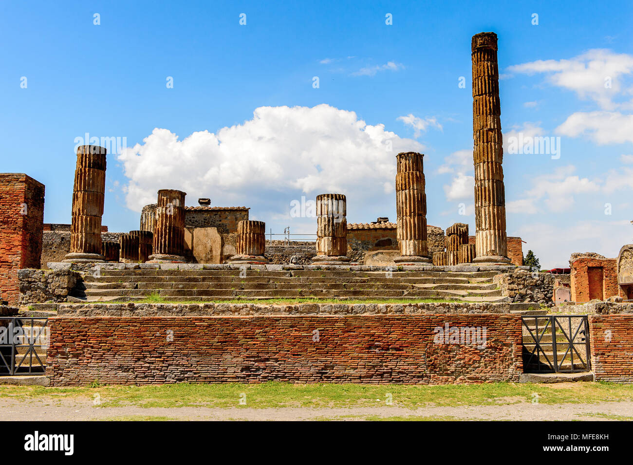 The Forum of Pompeii, an ancient Roman town destroyed by the volcano ...