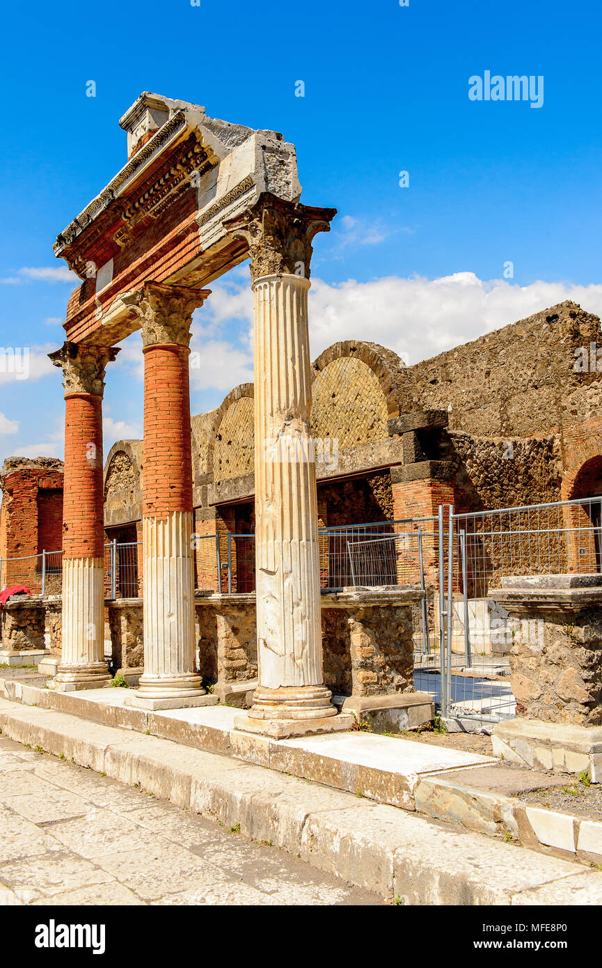 The Forum of Pompeii, an ancient Roman town destroyed by the volcano ...