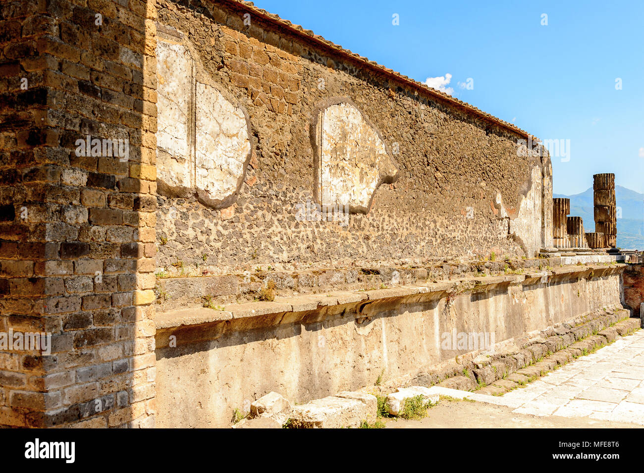 The Forum of Pompeii, an ancient Roman town destroyed by the volcano ...