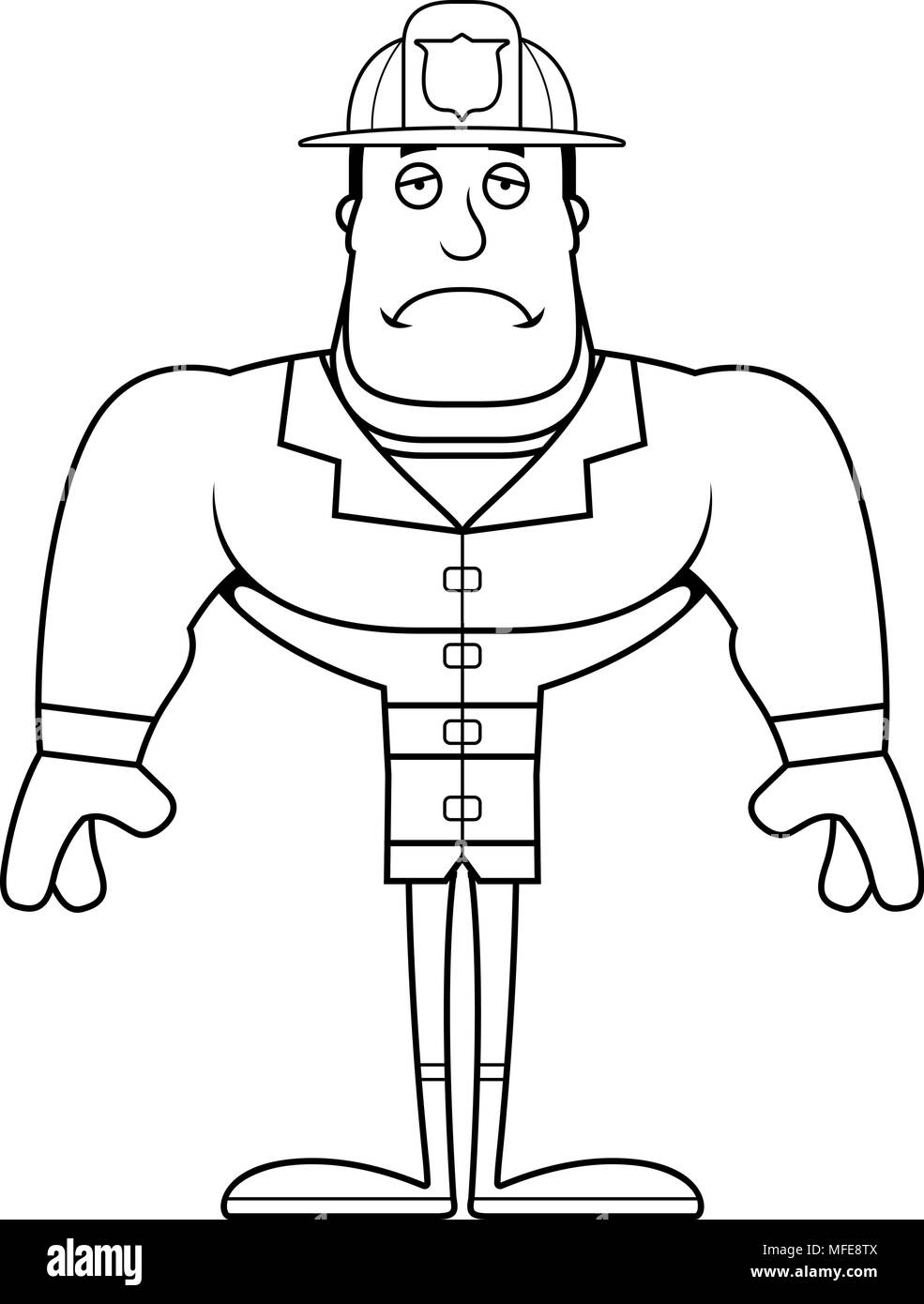 A cartoon firefighter looking sad Stock Vector Image & Art - Alamy