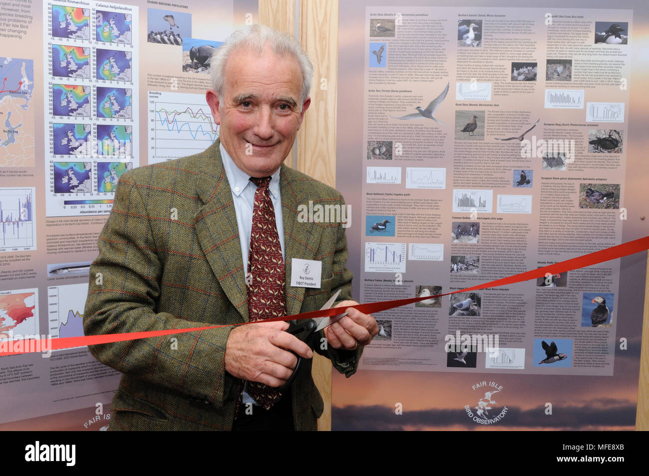 Roy Dennis ornithologist flying into Fair isle by helicopter officially ...