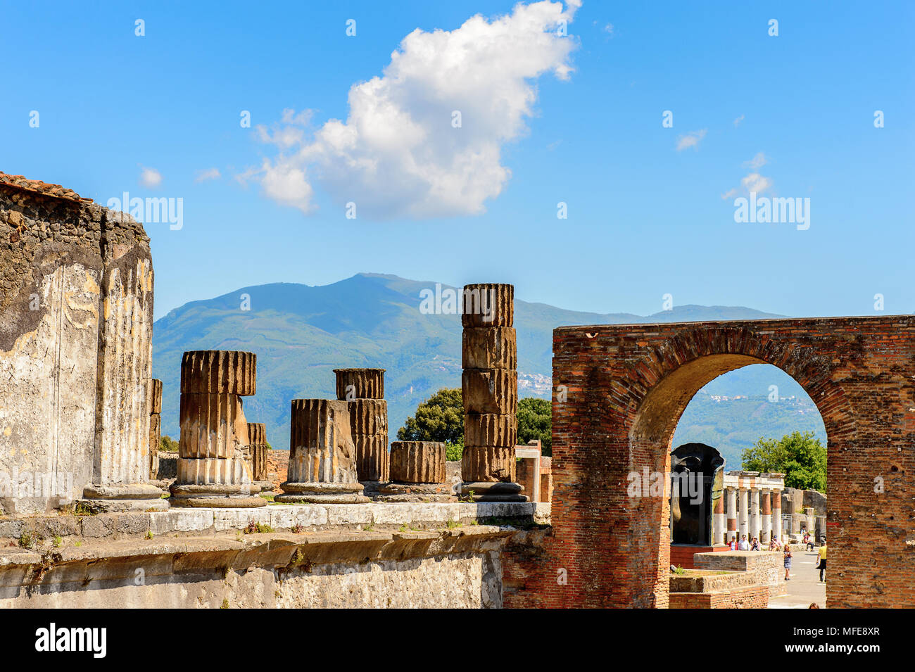 The Forum of Pompeii, an ancient Roman town destroyed by the volcano ...