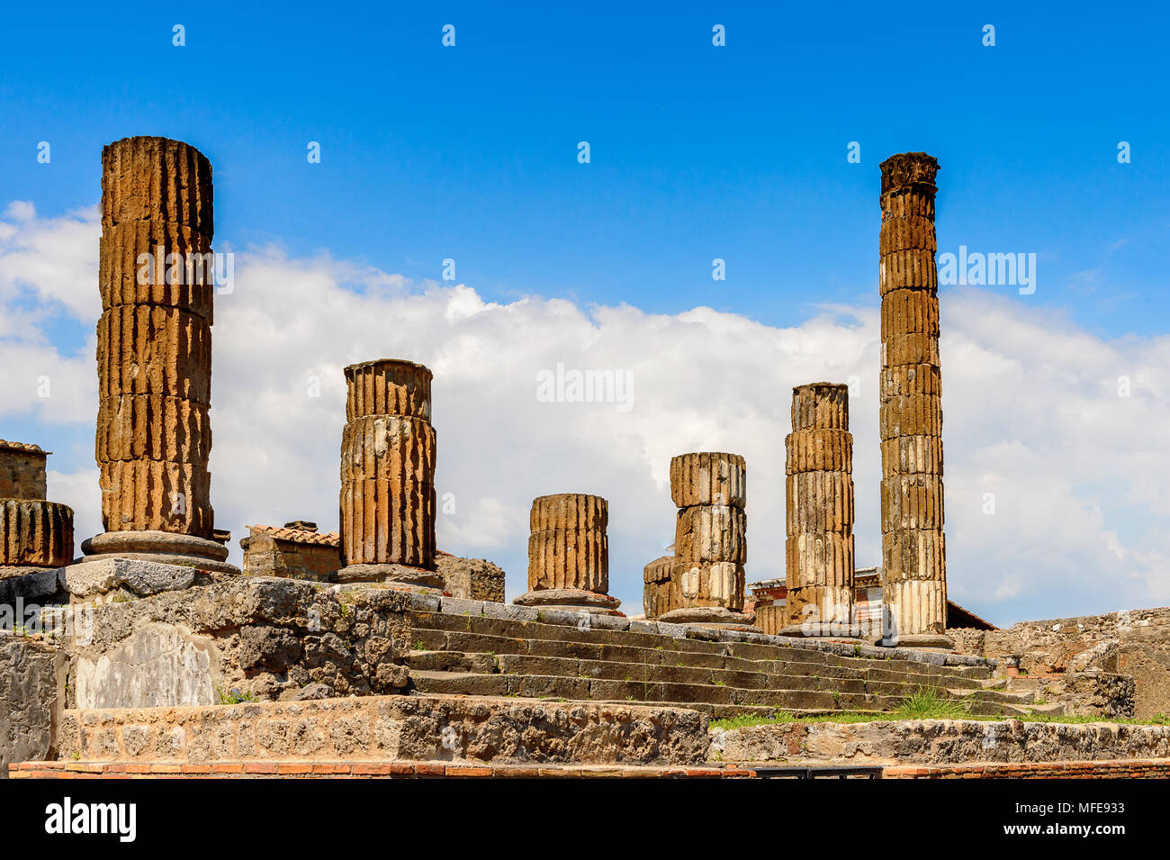 The Forum of Pompeii, an ancient Roman town destroyed by the volcano ...