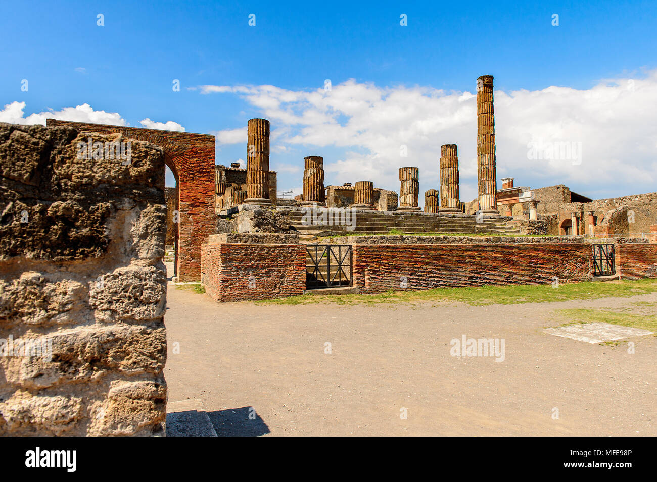 The Forum of Pompeii, an ancient Roman town destroyed by the volcano ...