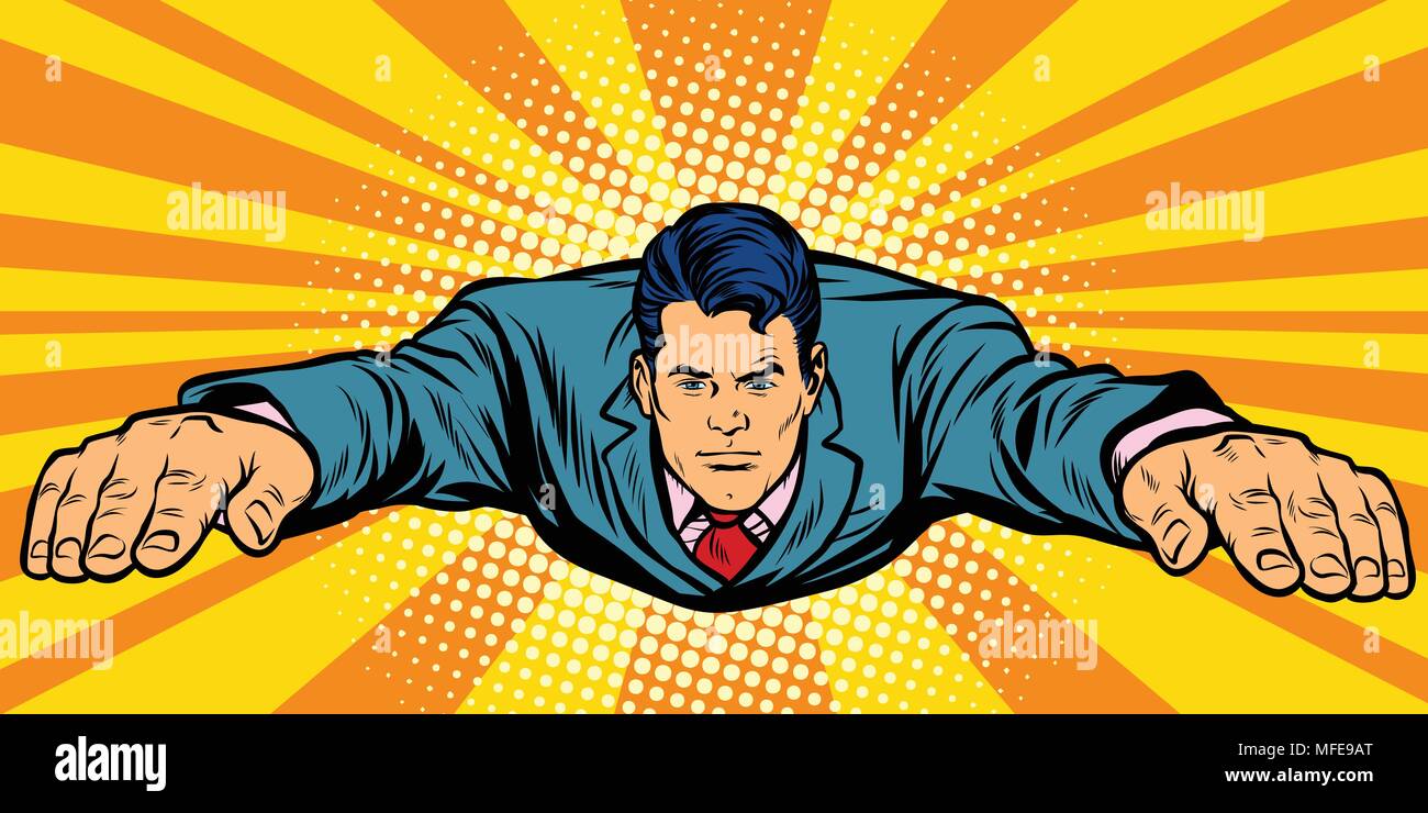 Superhero man flying hi-res stock photography and images - Alamy