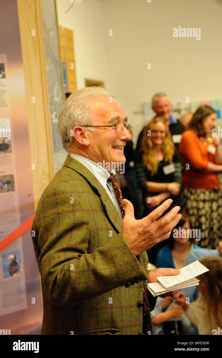 Roy Dennis ornithologist flying into Fair isle by helicopter officially ...