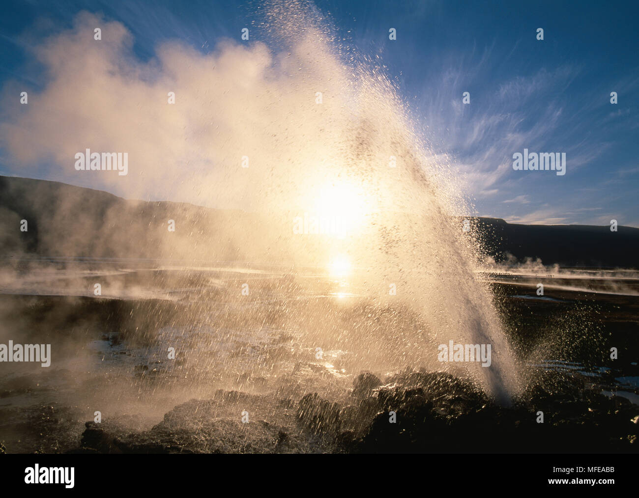 GEYSER erupting Lake Bogoria National Park, Great Rift Valley, Kenya ...