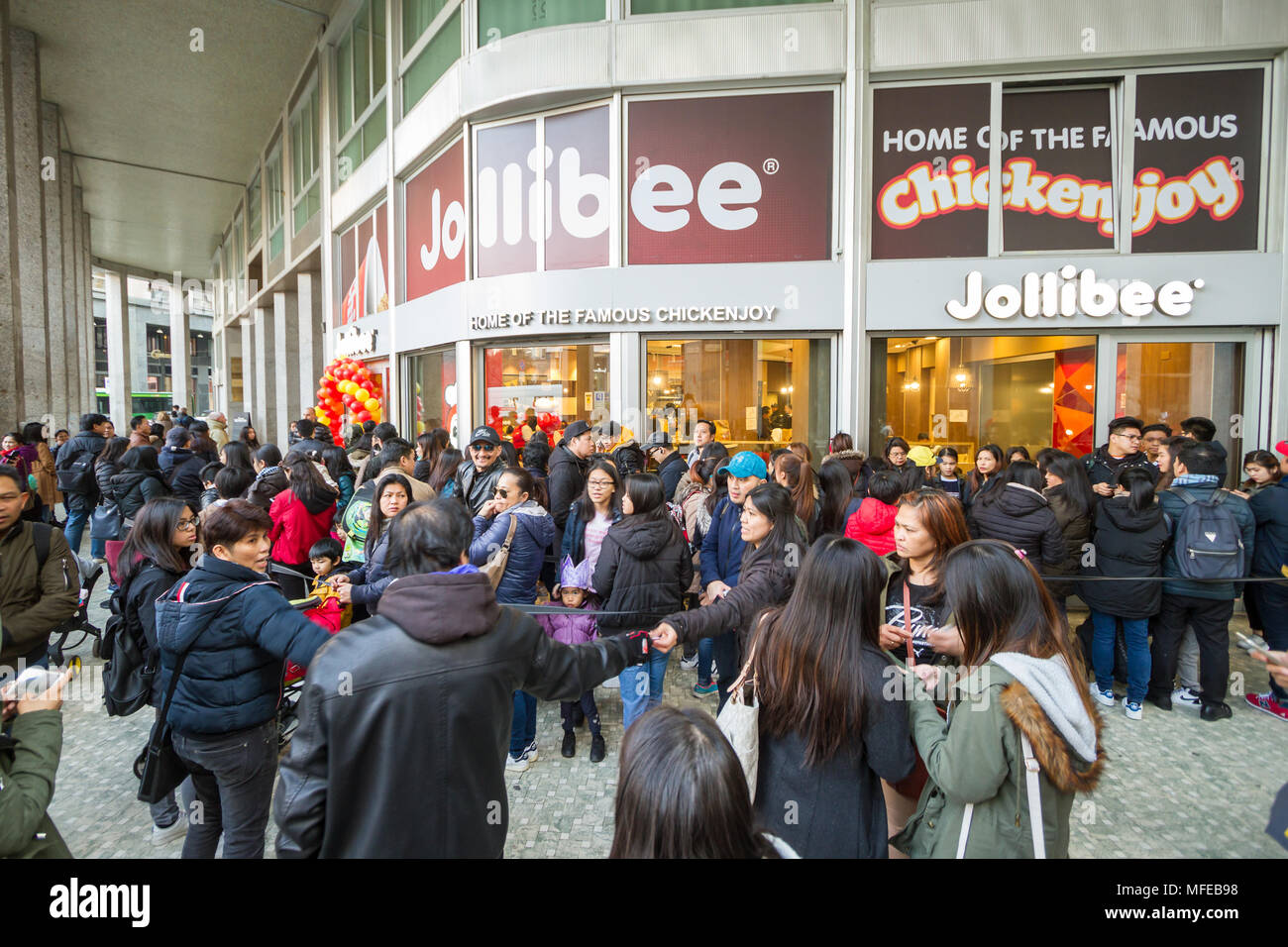 Milan, March 2018: The famous Filipino multinational chain of fast food ...