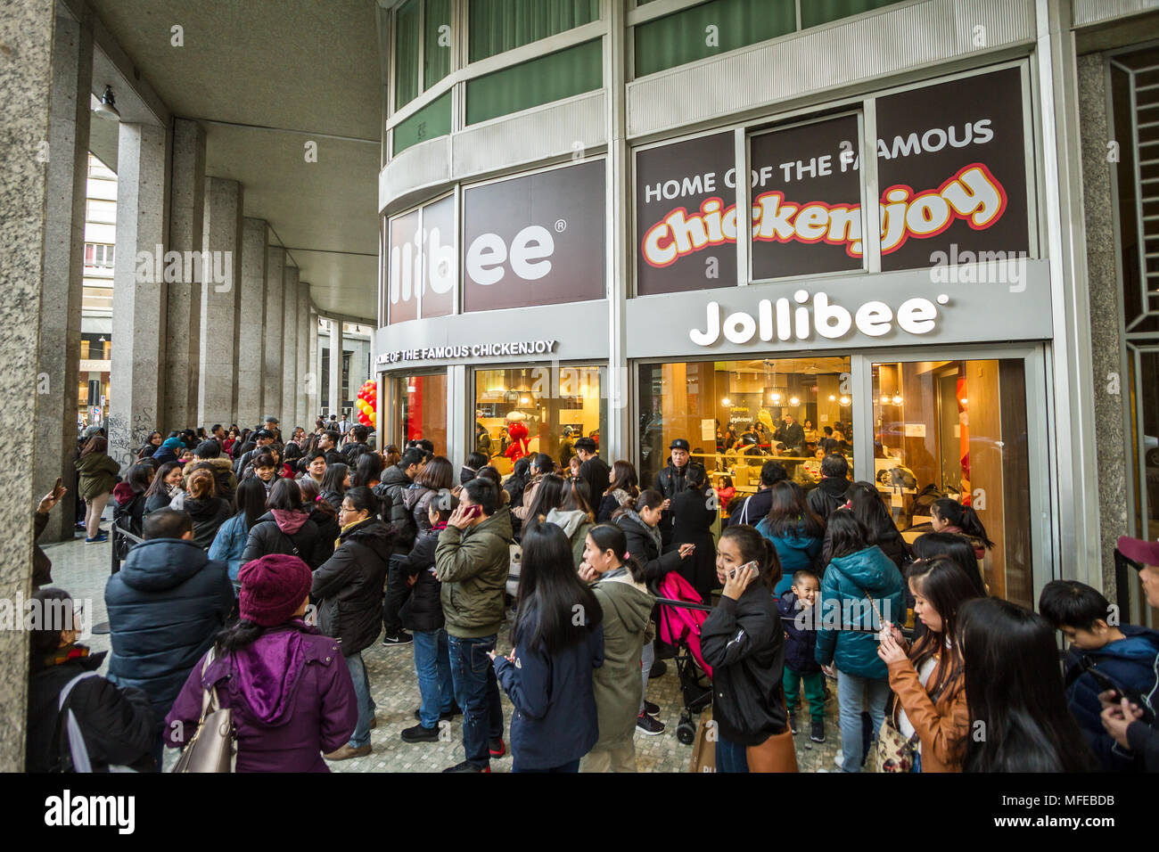 Milan, March 2018: The famous Filipino multinational chain of fast food ...