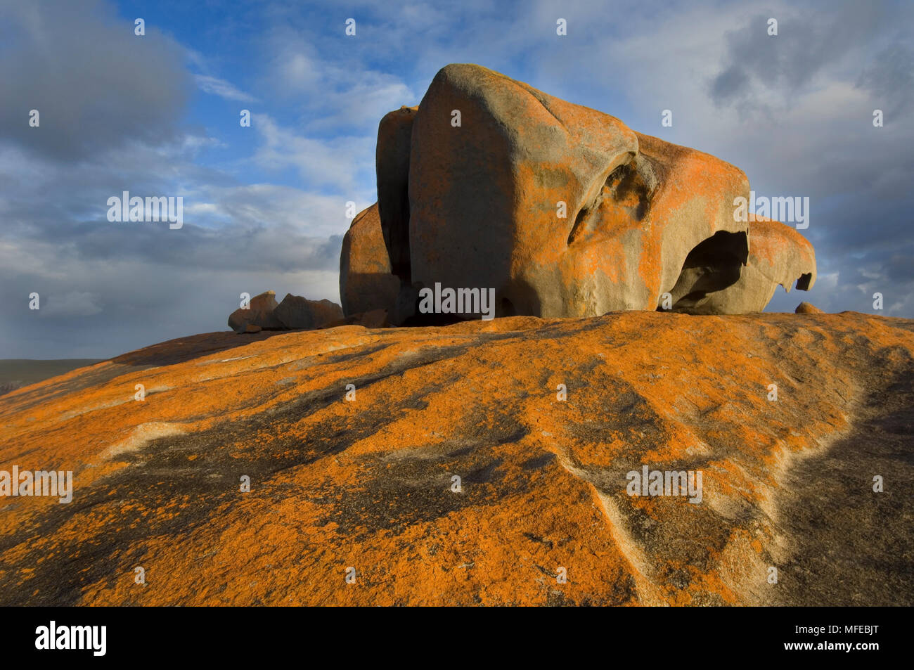 THE REMARKABLE ROCKS; lichen-covered granite corerocks, Flinders Chase ...