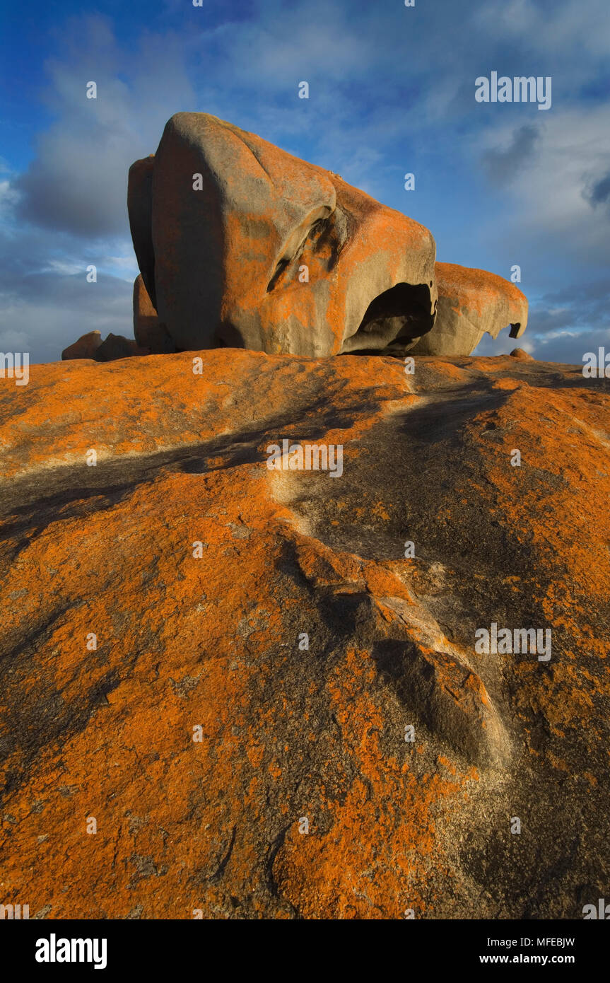 THE REMARKABLE ROCKS; lichen-covered granite corerocks, Flinders Chase ...