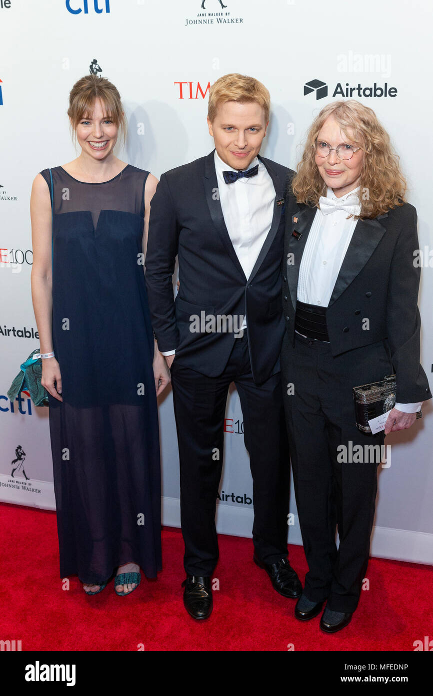 Emily Nestor, Ronan Farrow, Mia Farrow attend 2018 Time 100 Gala at ...