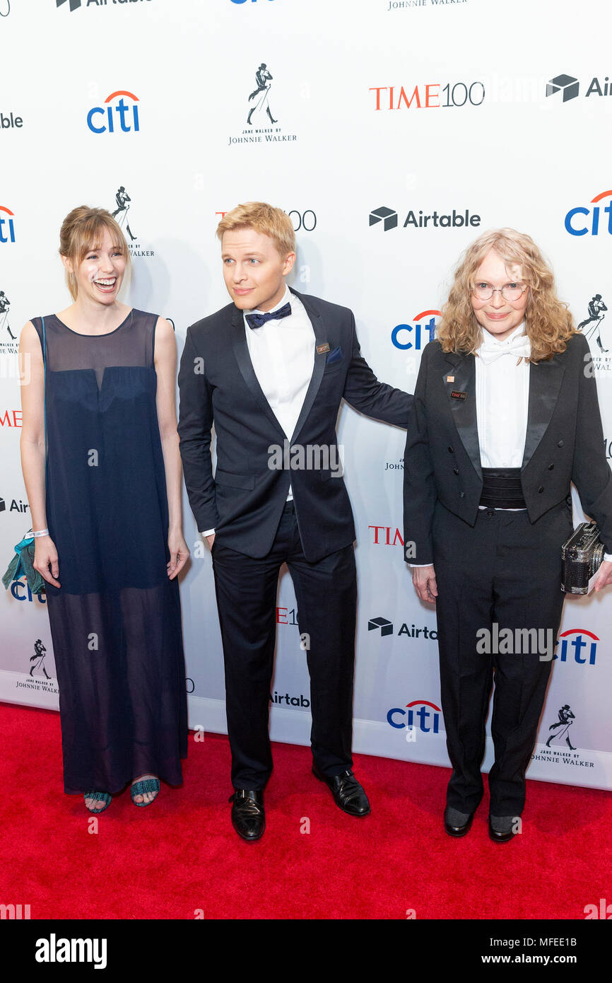 Emily Nestor, Ronan Farrow, Mia Farrow attend 2018 Time 100 Gala at ...