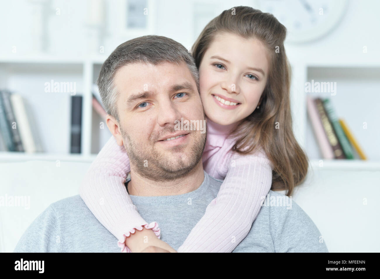 cute girl with her father Stock Photo - Alamy