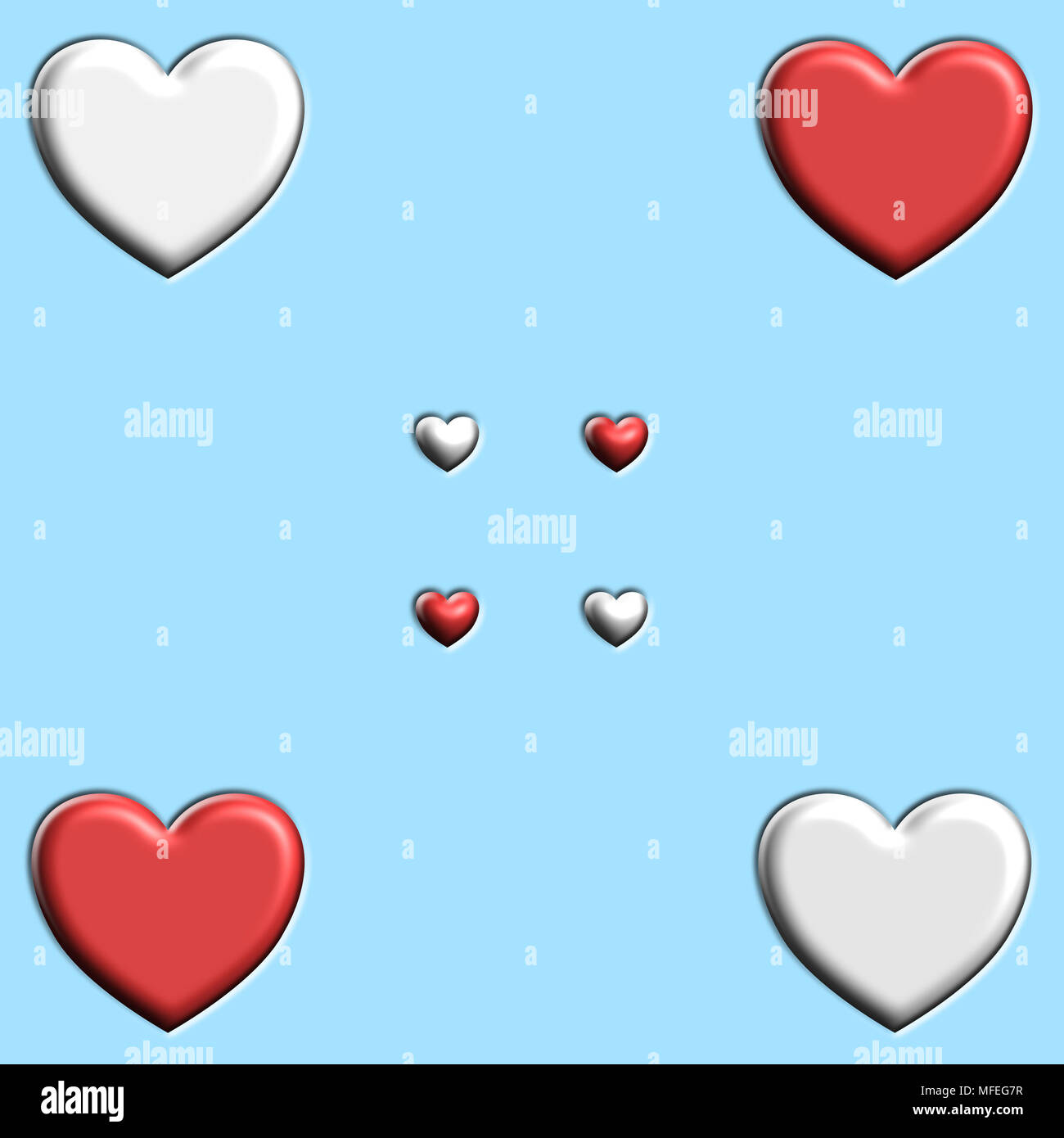 simple hearts shaped drawings illustration backdrop - copy space Stock ...