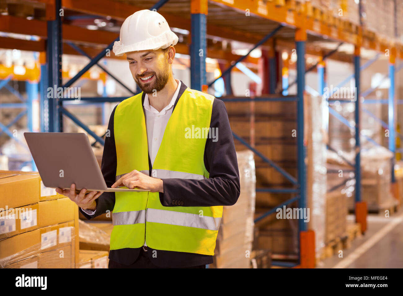Professional delivery manager being at work Stock Photo - Alamy