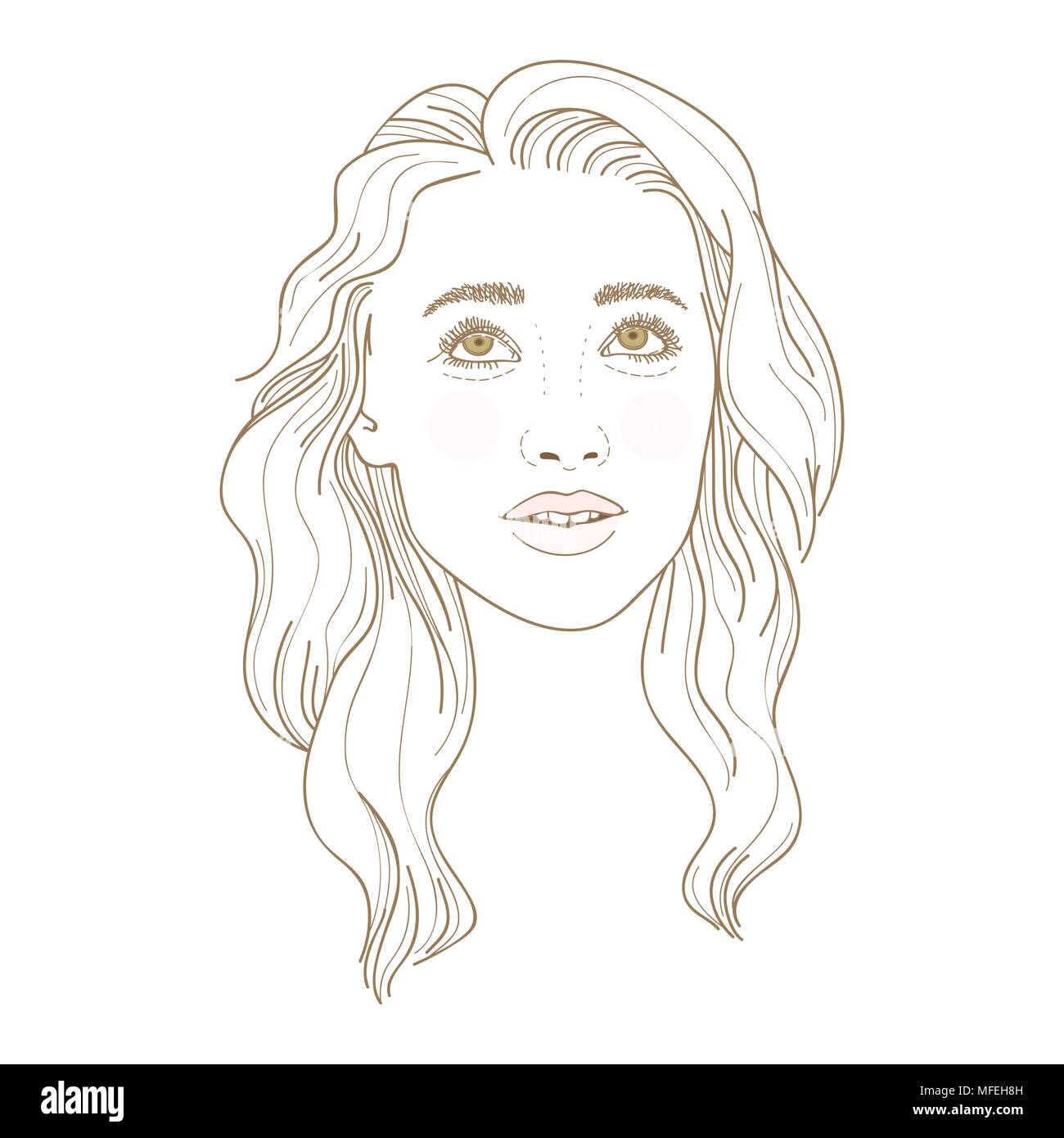 Face Looking Up Sketch