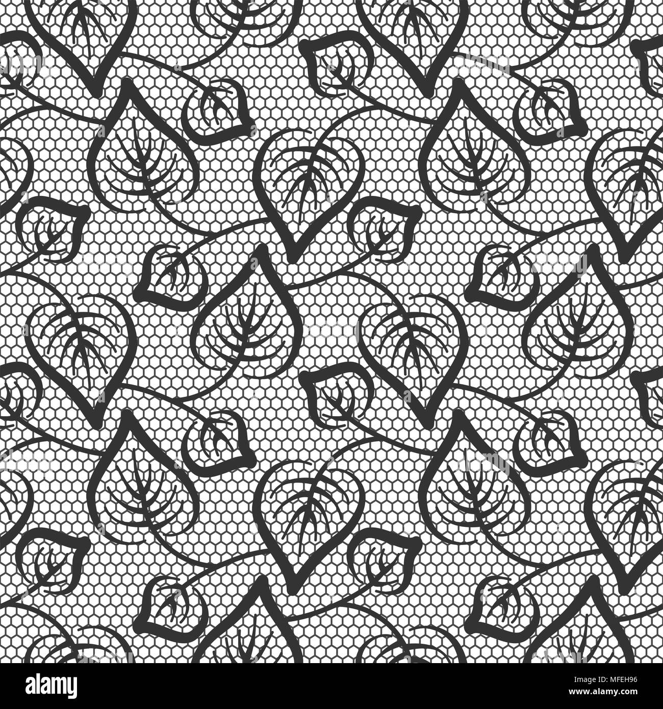 Seamless Black Lace Pattern