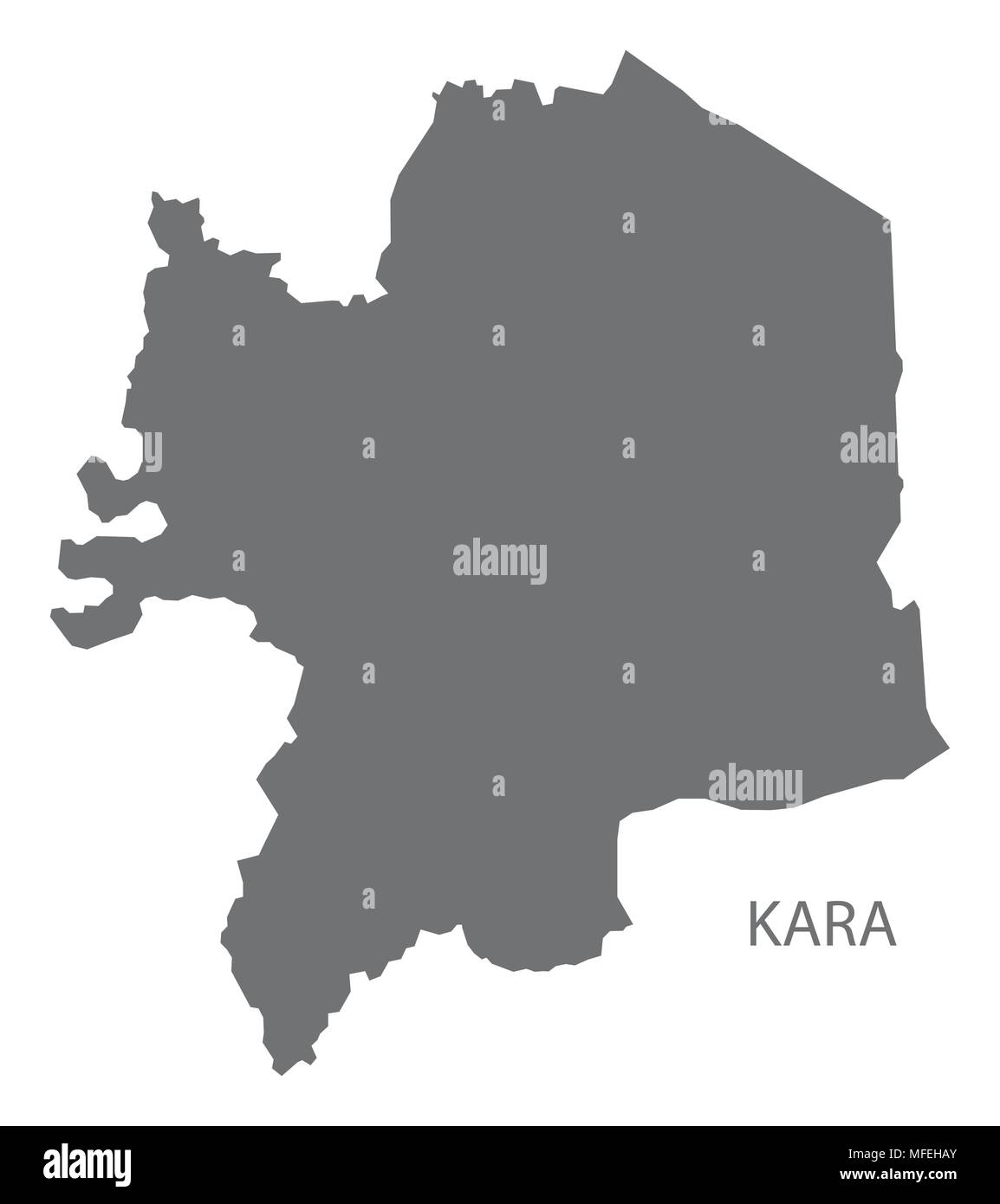 Kara map of Togo grey illustration shape Stock Vector Image & Art - Alamy