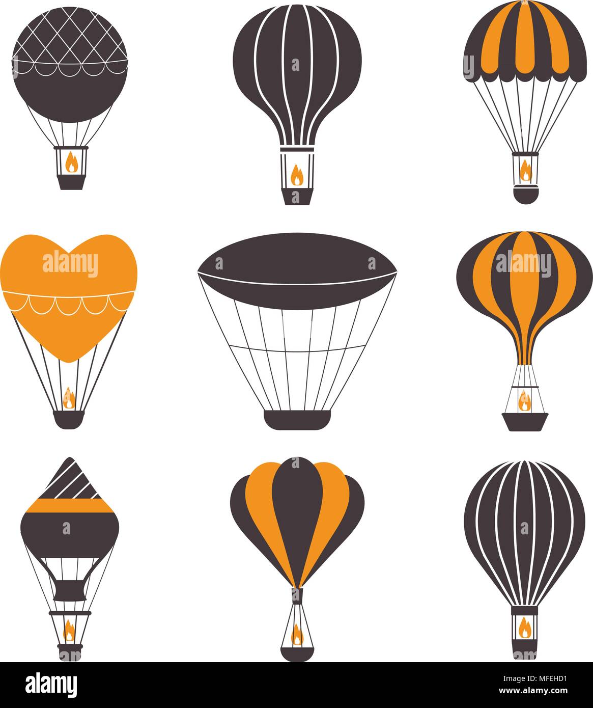 Hot Air Balloons Icons Stock Vector Image & Art - Alamy