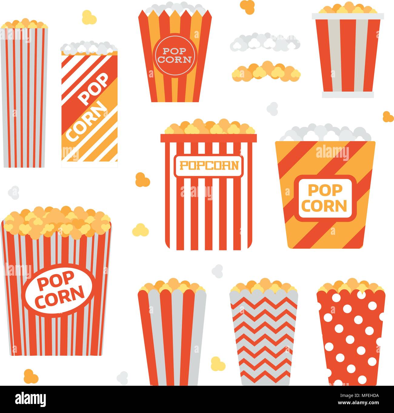 Popcorn Boxes Icon Set Stock Vector Image & Art - Alamy