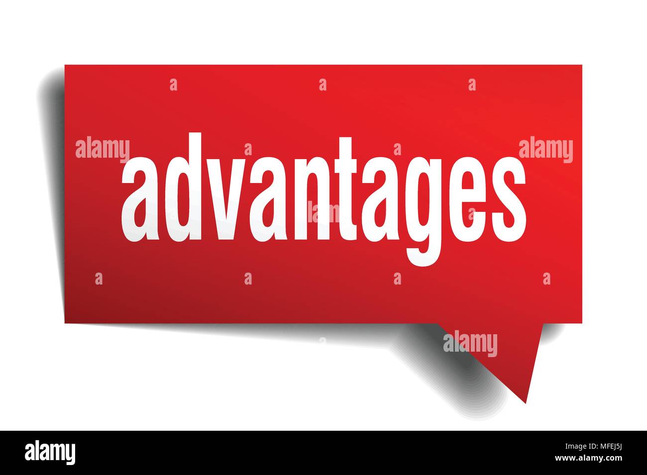 advantages red 3d square isolated speech bubble Stock Vector Image ...