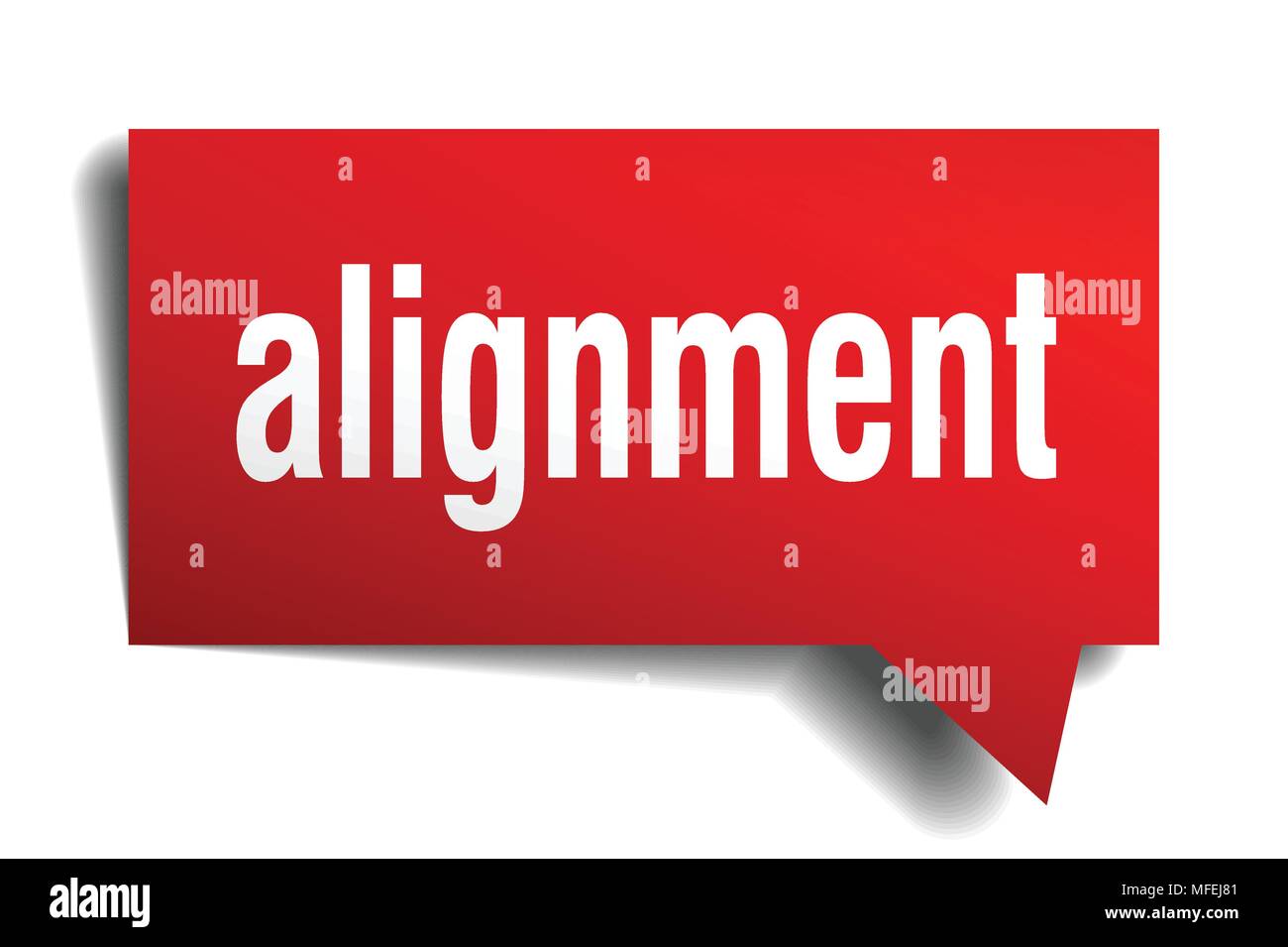 alignment red 3d square isolated speech bubble Stock Vector Image & Art ...