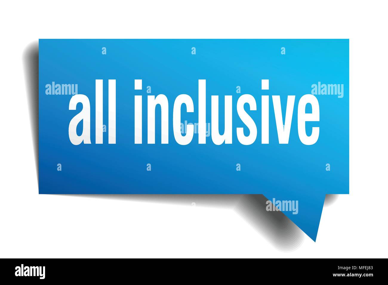 all inclusive blue 3d square isolated speech bubble Stock Vector Image ...