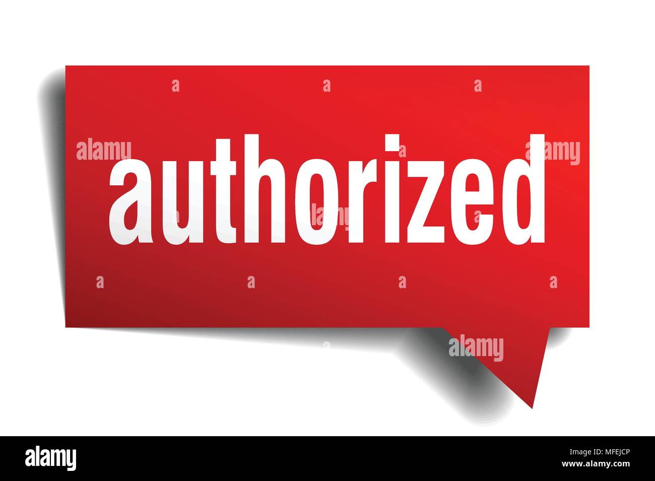 authorized red 3d square isolated speech bubble Stock Vector Image ...