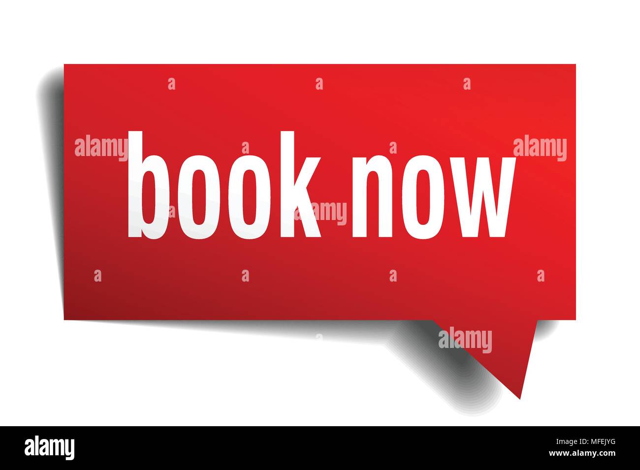 Book now red speech hi-res stock photography and images - Alamy