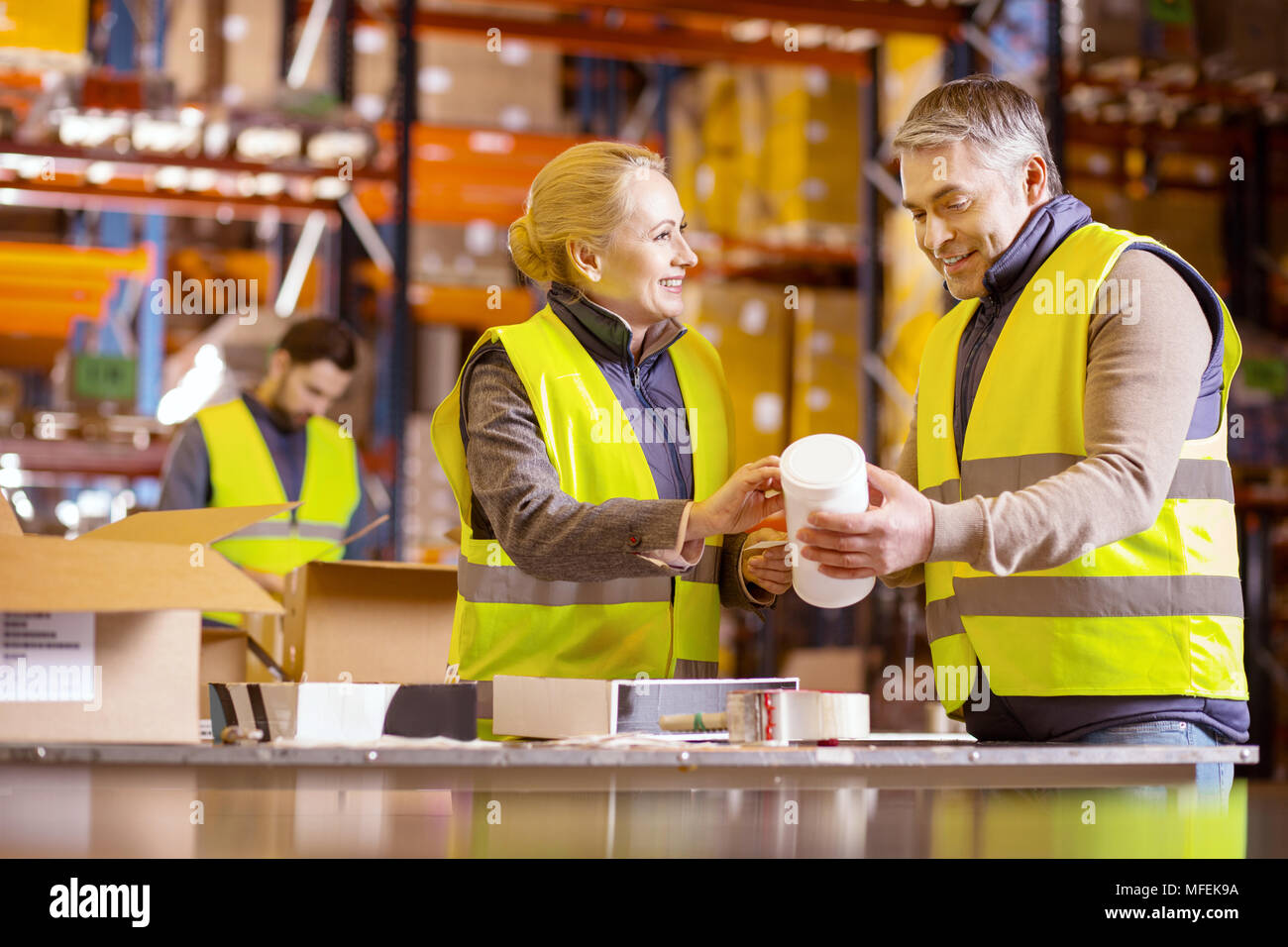 Positive nice people helping each other Stock Photo - Alamy