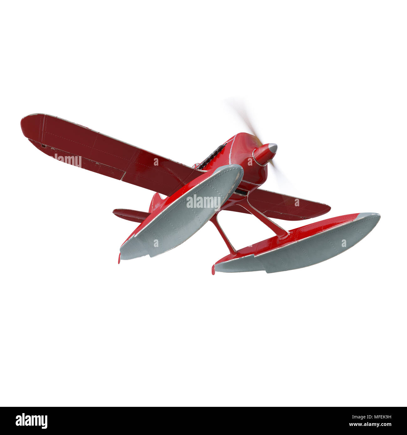 Red seaplane. 3D render Stock Photo - Alamy
