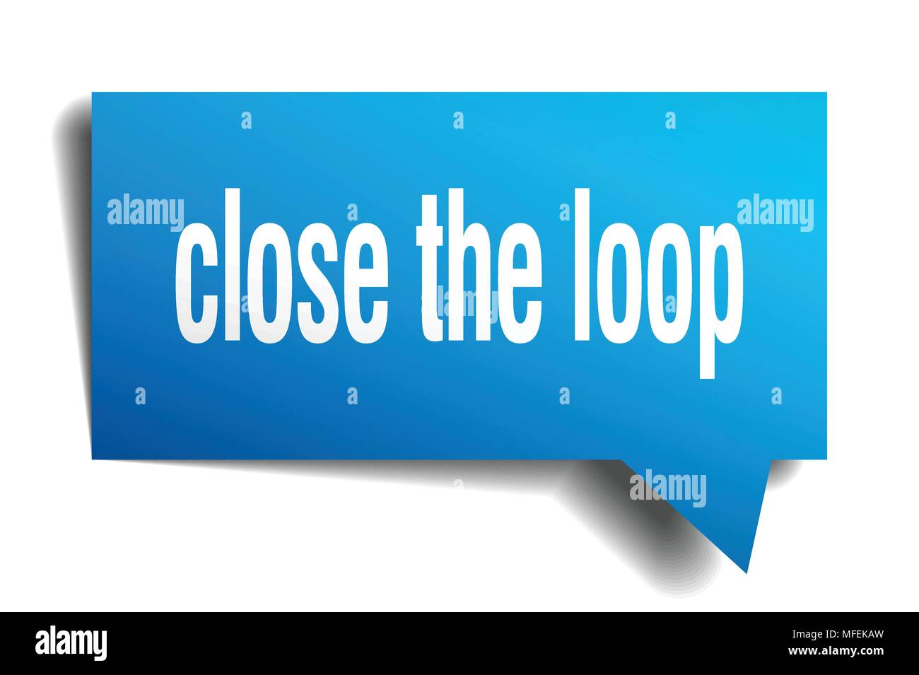 close the loop blue 3d square isolated speech bubble Stock Vector Image ...
