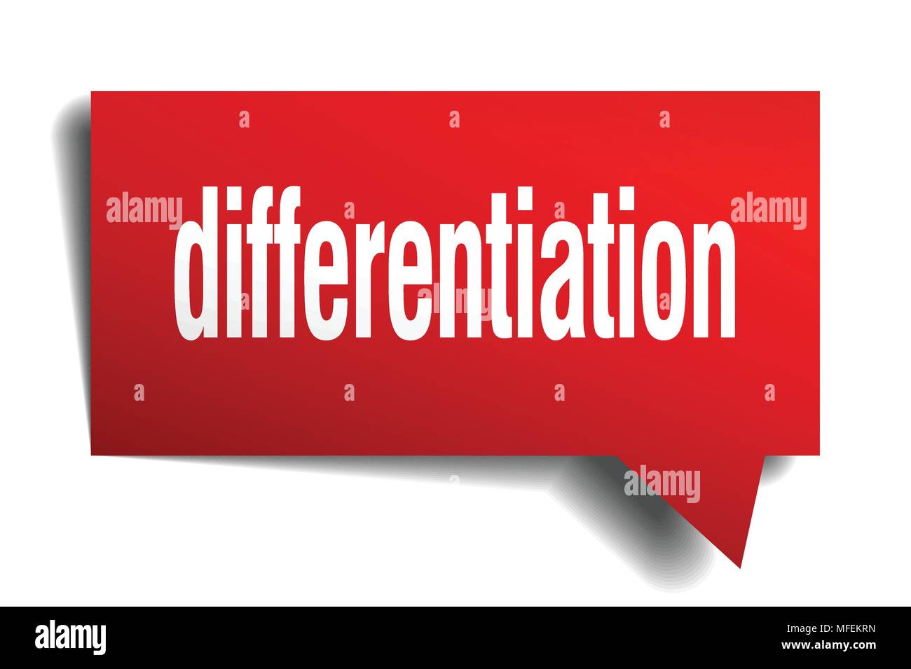 differentiation red 3d square isolated speech bubble Stock Vector Image ...