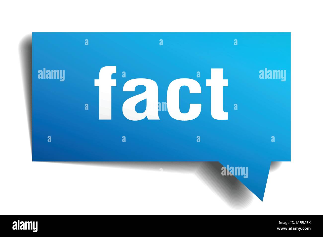 fact blue 3d square isolated speech bubble Stock Vector Image & Art - Alamy