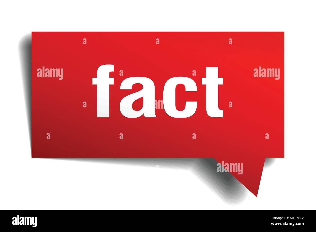 fact red 3d square isolated speech bubble Stock Vector Image & Art - Alamy