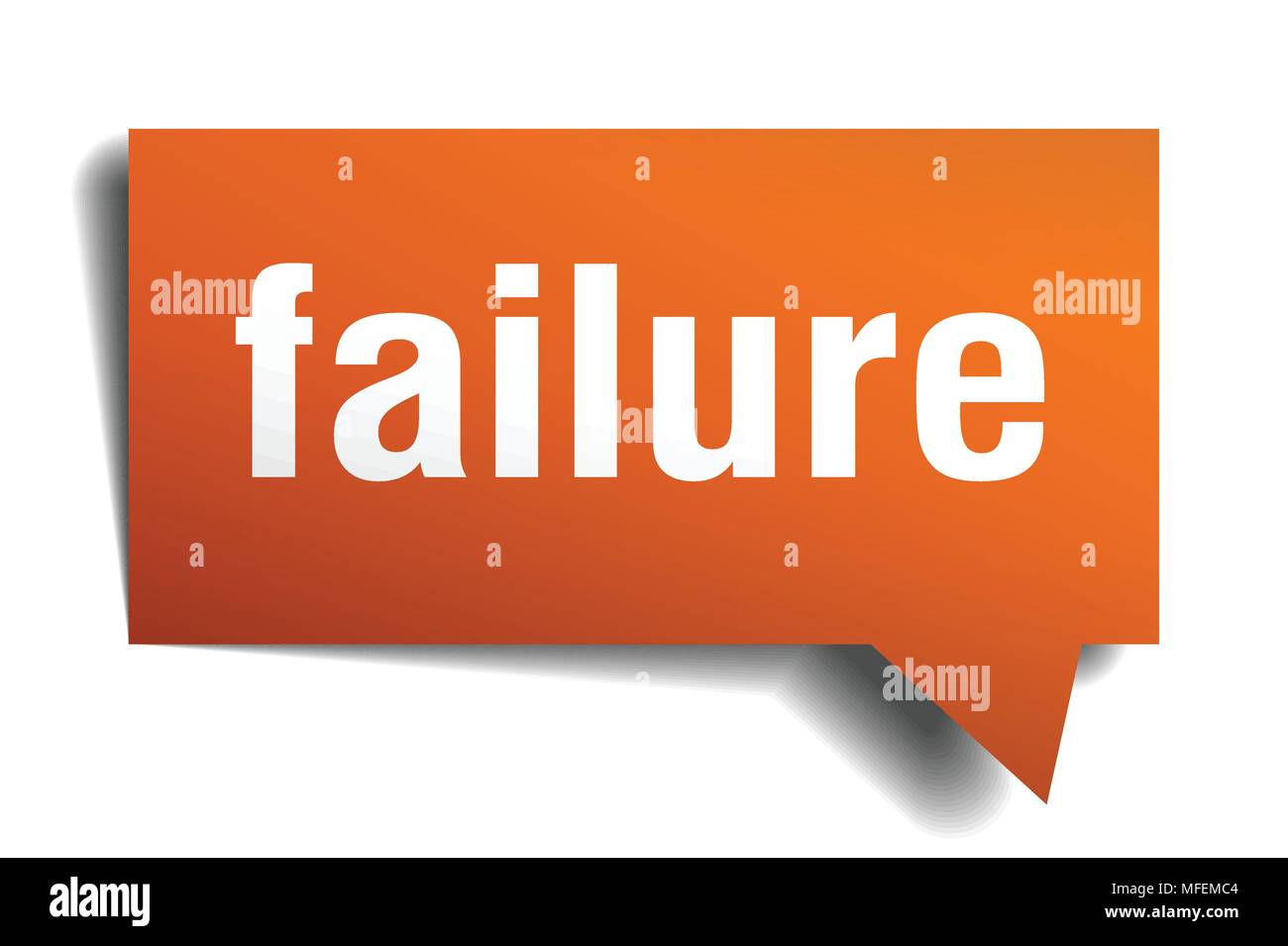 failure orange 3d square isolated speech bubble Stock Vector Image ...