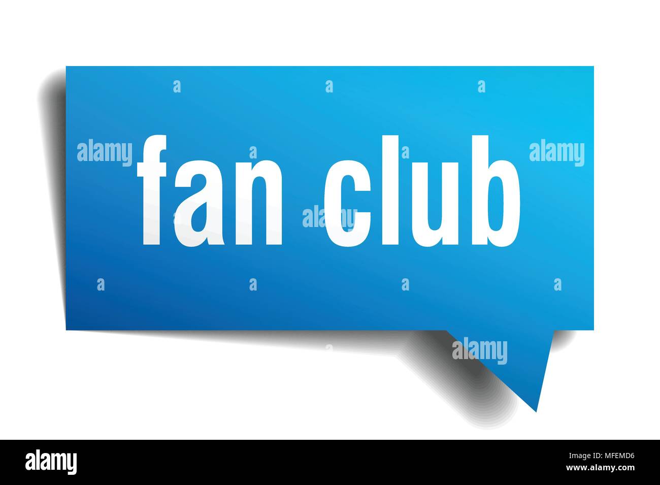 fan club blue 3d square isolated speech bubble Stock Vector Image & Art ...