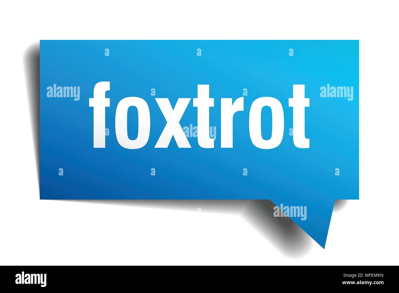 foxtrot blue 3d square isolated speech bubble Stock Vector Image & Art ...