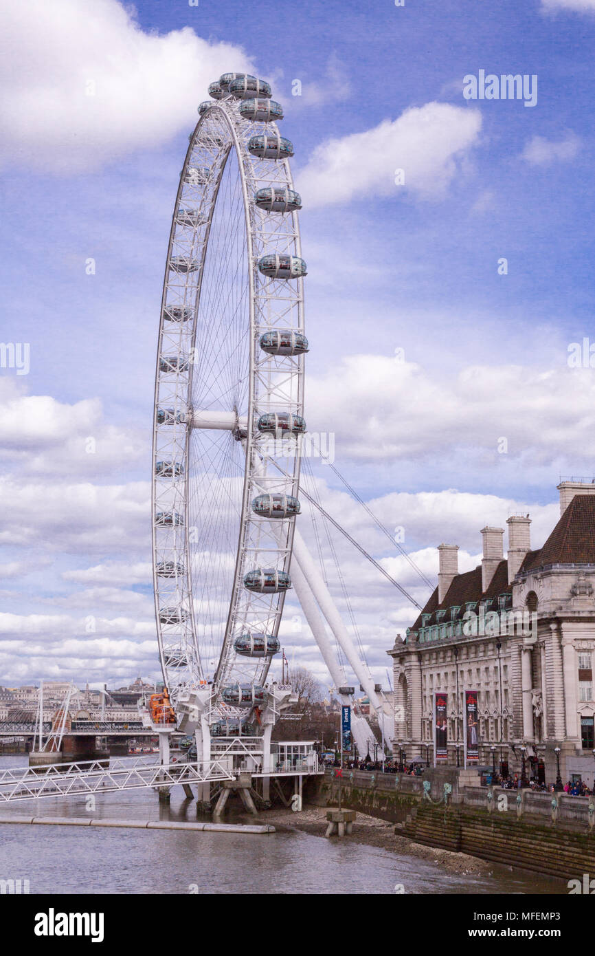 London, United Kingdom - March 27, 2015: One of the largest ferris ...