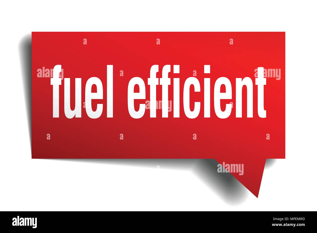 fuel efficient red 3d square isolated speech bubble Stock Vector Image ...