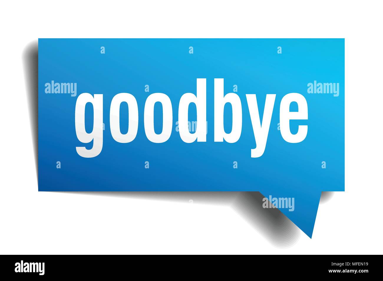 goodbye blue 3d square isolated speech bubble Stock Vector Image & Art ...